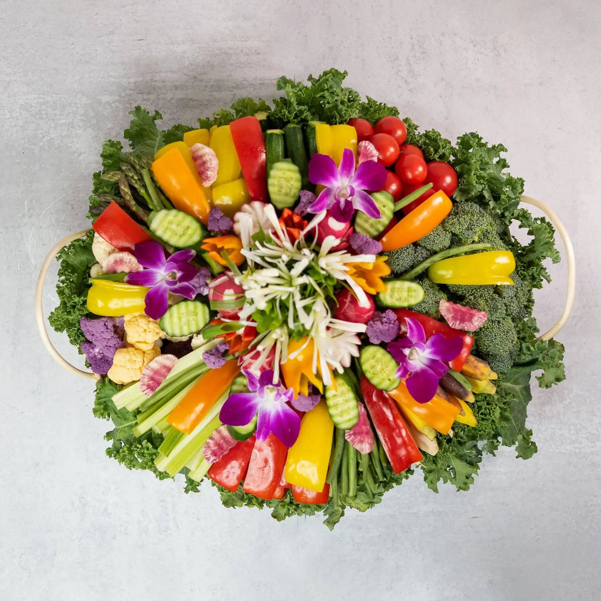 Fresh Vegetable Platters Made in Baskets | The Orchard NYC